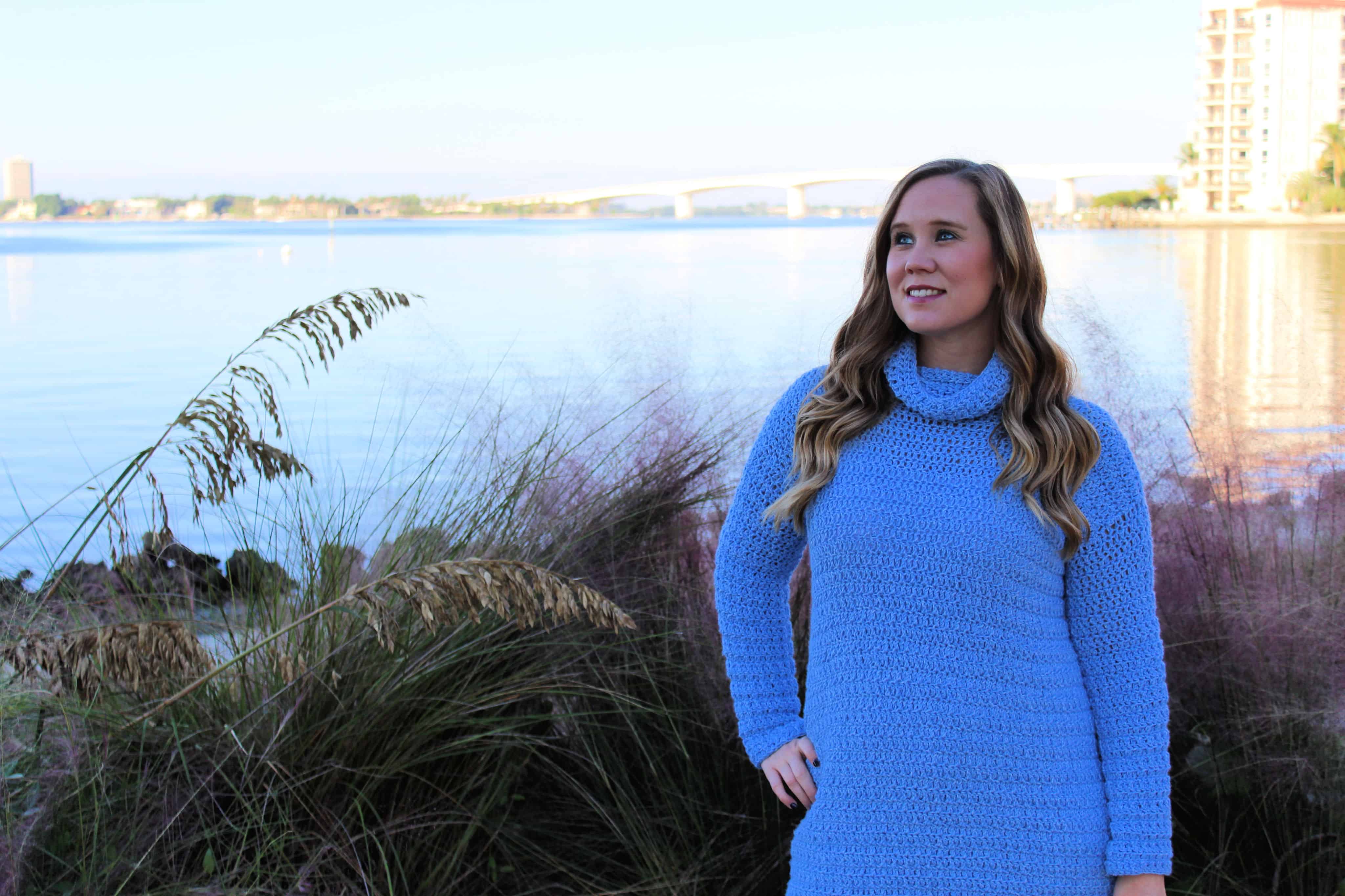Crochet Dress Pattern- Edgewater Sweater Dress Two Brothers Blankets