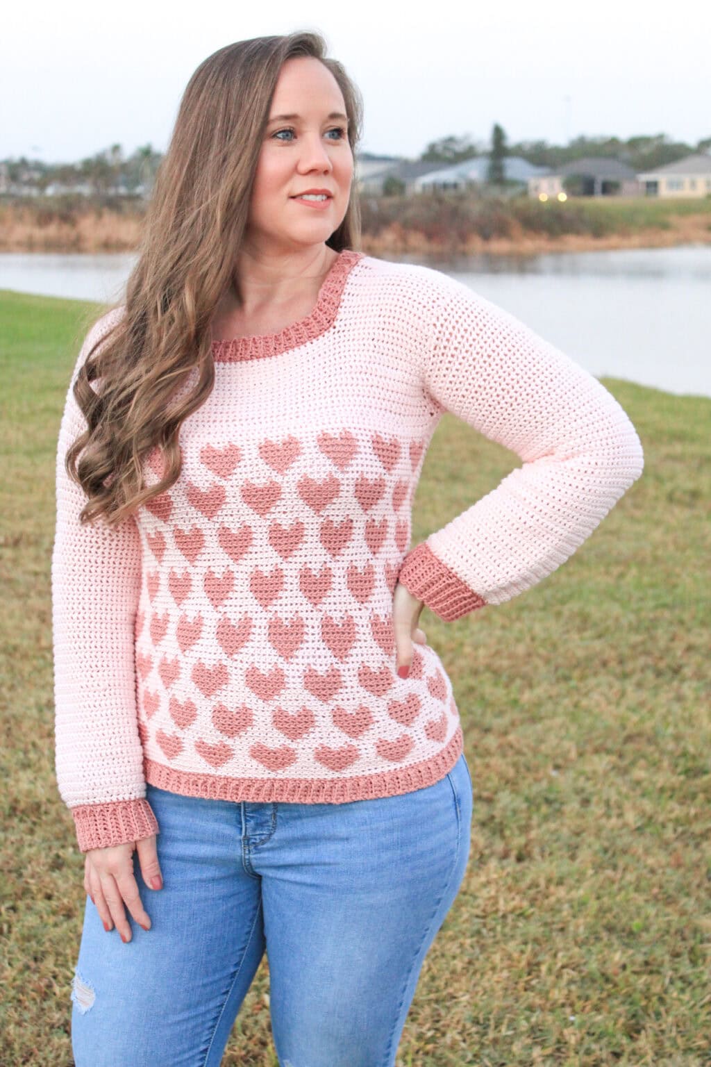 Crochet Heart Sweater Pattern - Paris Sweater