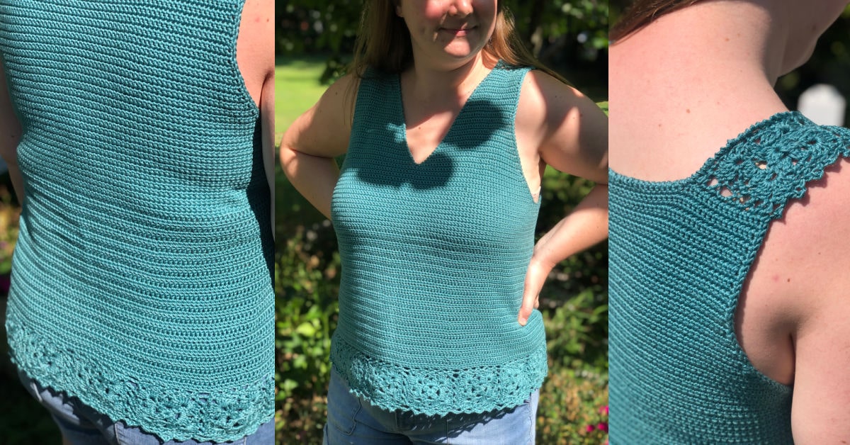 Free Crochet Tank Top Pattern- Tide Pool Tank - Two Brothers Blankets