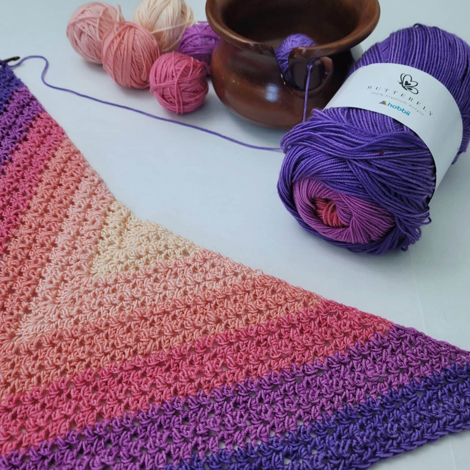 Free Crochet Triangle Shawl Pattern - Summer Sunset - Two Brothers Blankets