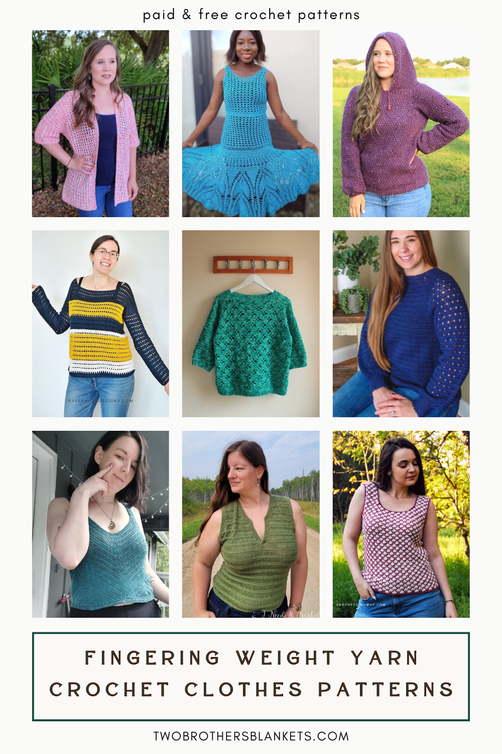 20 Fingering Weight Crochet Clothing Patterns Ideas - Two Brothers Blankets