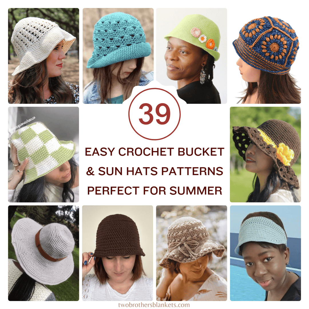 39 Easy Crochet Bucket Hat Patterns & Sun Hat Patterns - Two Brothers ...